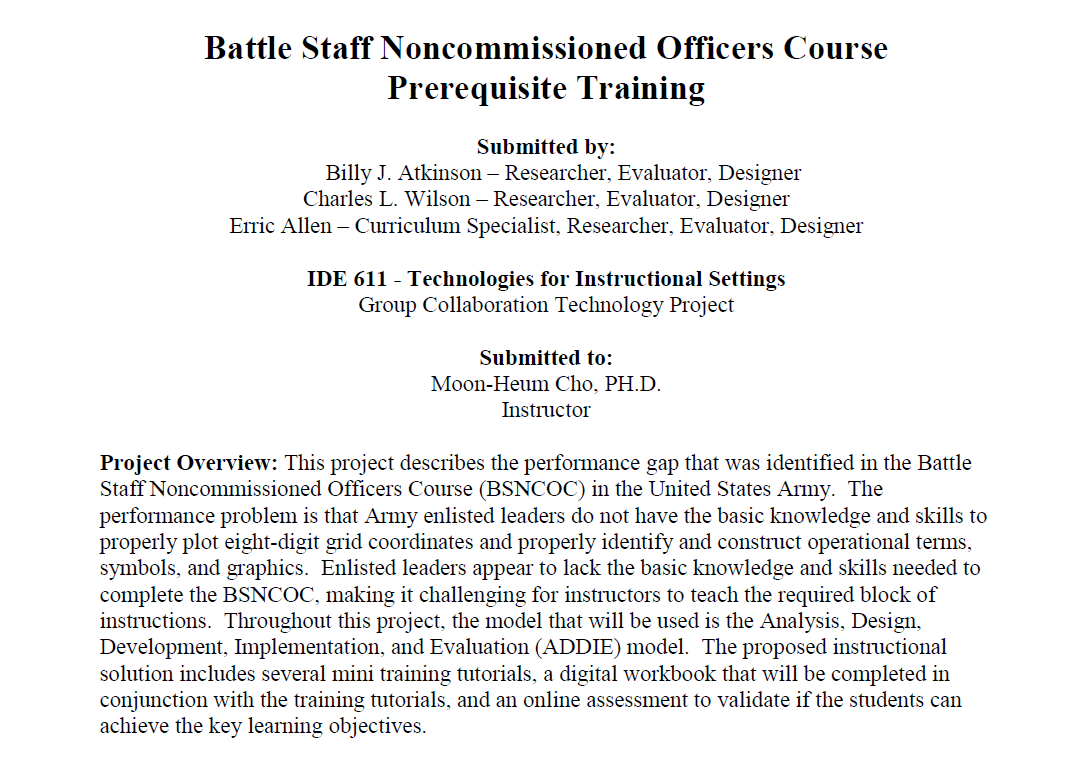 Collaborative Technology Group Project – Billy J. Atkinson